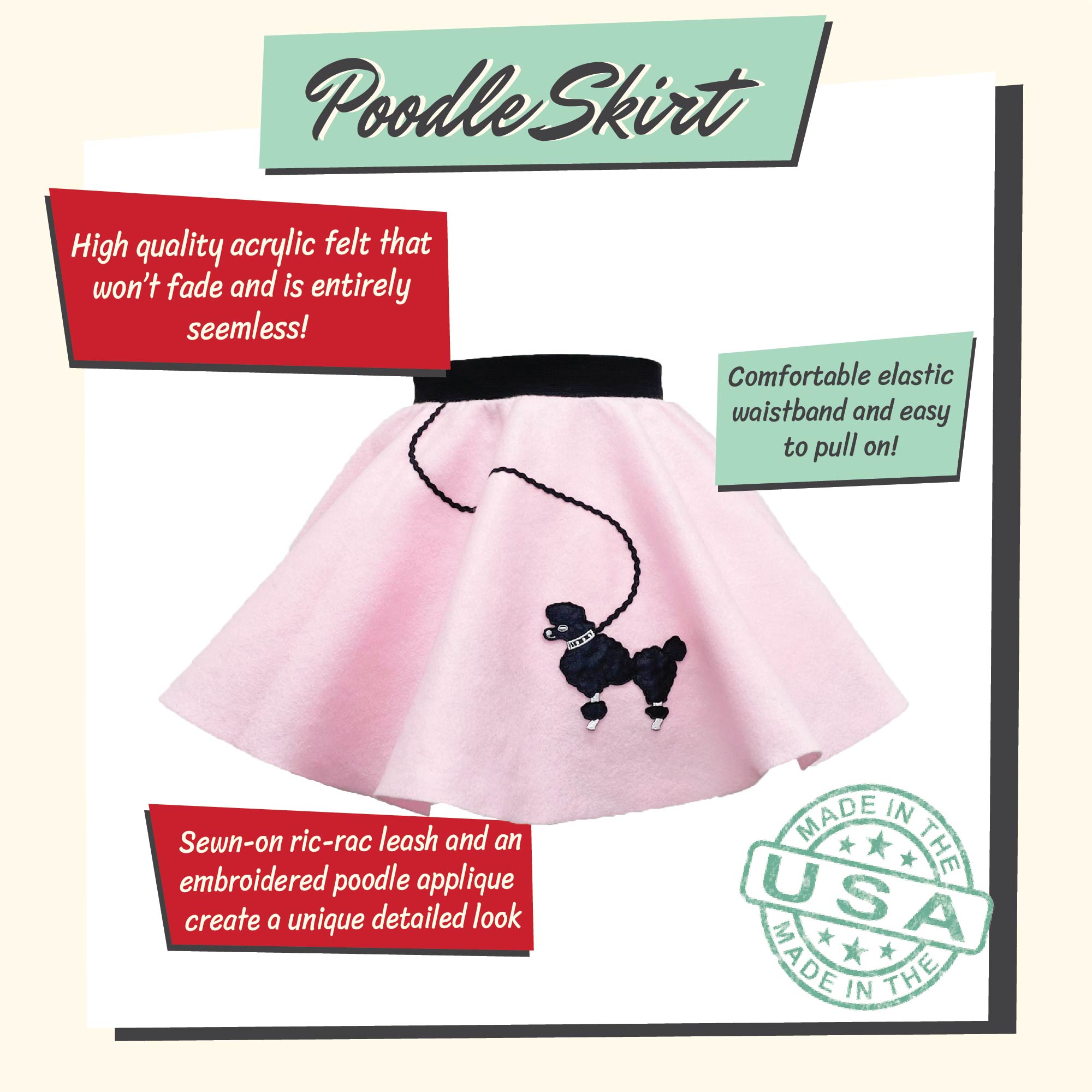 Hip Hop 50's Shop | 1-3 yrs Toddler - 50's Poodle Skirt